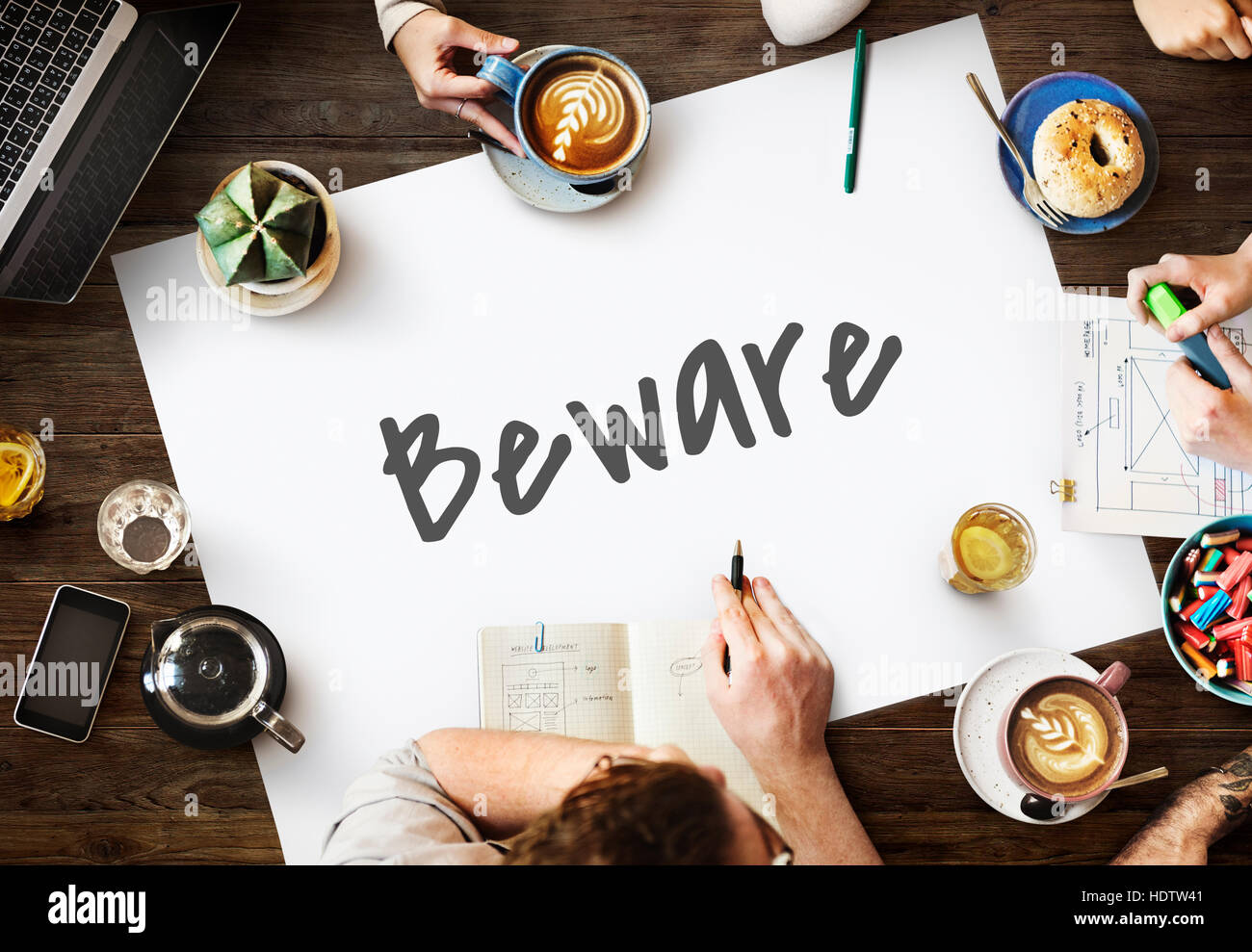 Beware Safety Risk Assessment Surveillance Concept Stock Photo - Alamy