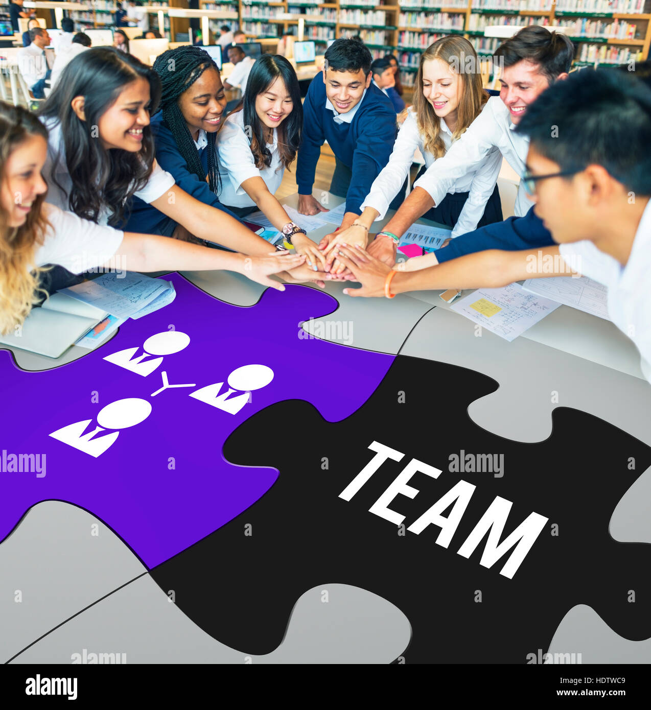 Team Building Collaboration Partenrship Cooperation Concept Stock Photo ...