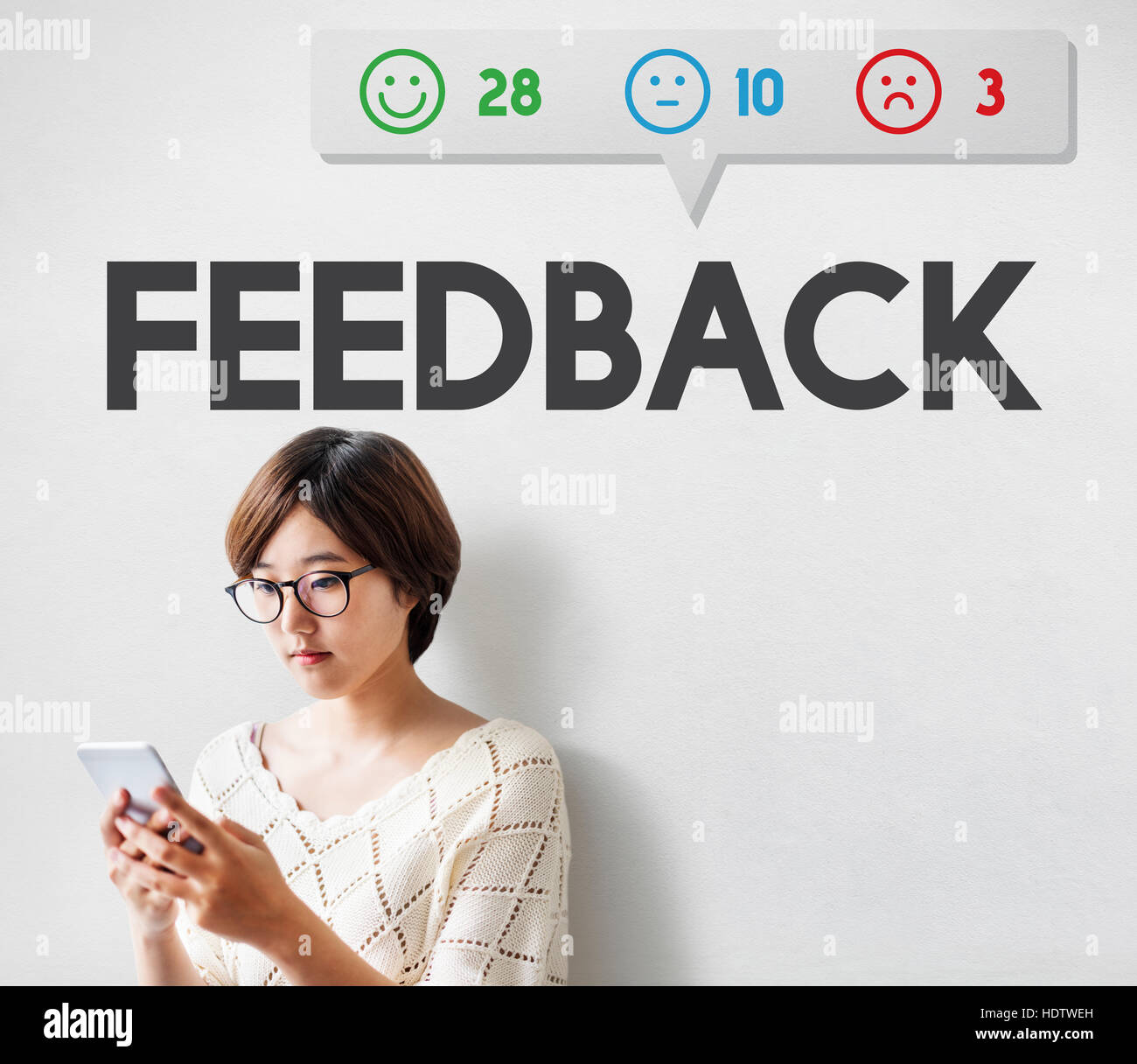 Customer Feedback Emoticons Concept Stock Photo - Alamy