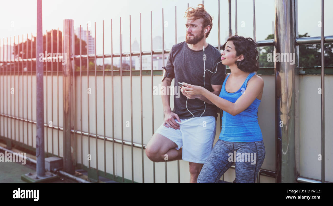 Workout Sport Fitness Exercise Runner Couple Concept Stock Photo - Alamy