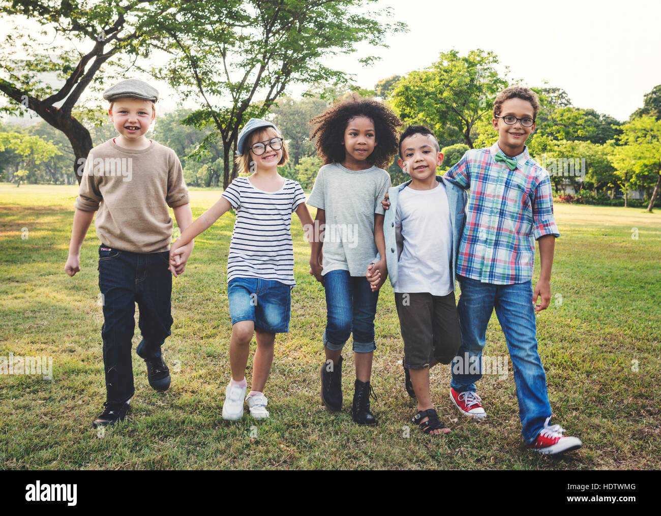 Casual Children Cheerful Cute Friends Kids Joy Concept Stock Photo - Alamy