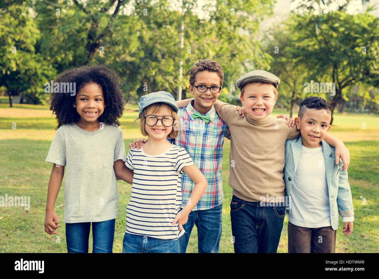 Casual Children Cheerful Cute Friends Kids Joy Concept Stock Photo - Alamy