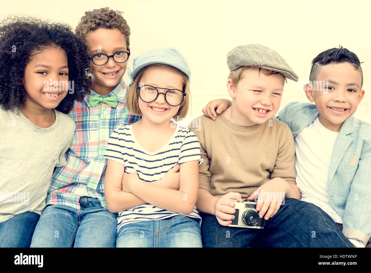 Casual Children Cheerful Cute Friends Kids Joy Concept Stock Photo - Alamy