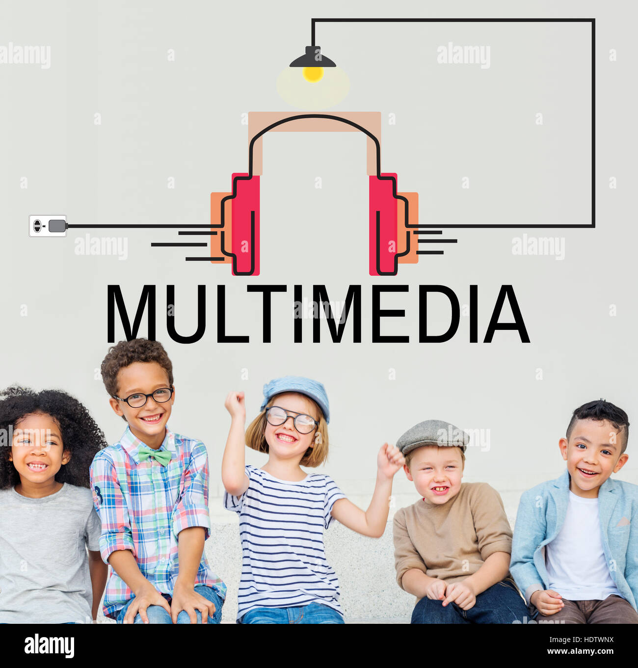 Music Audio Multimedia Headphone Concept Stock Photo - Alamy