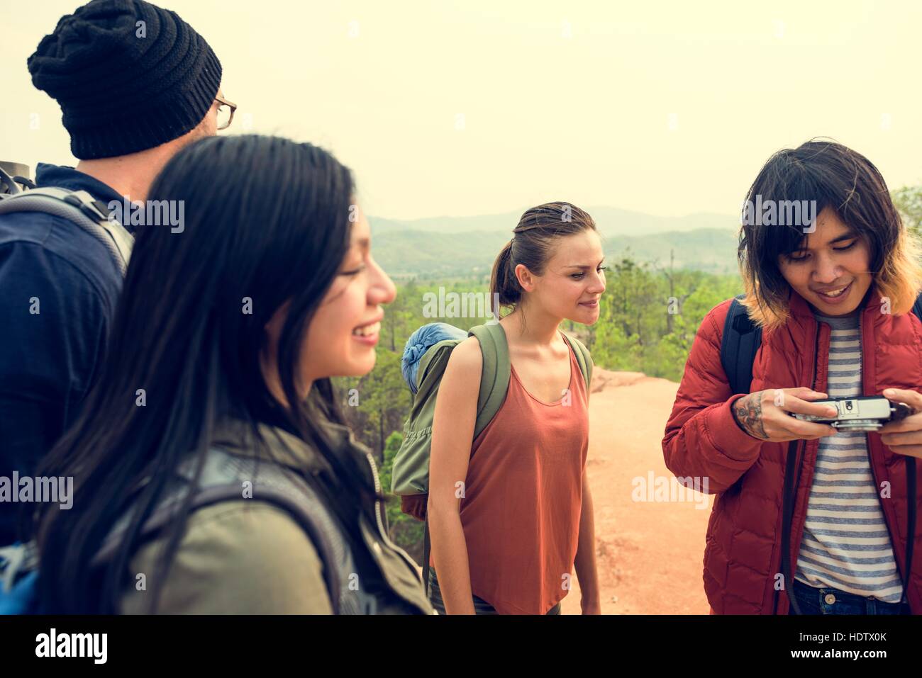 Checking Outdoors Camping Photos Concept Stock Photo - Alamy