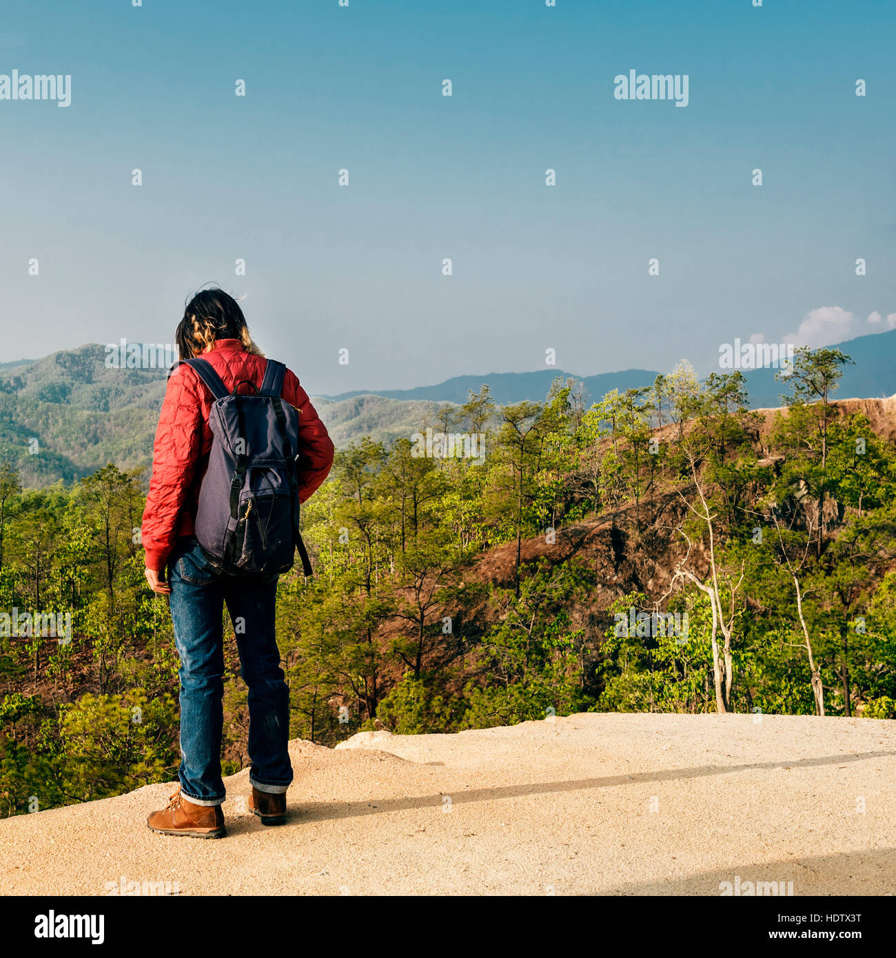 Man Nature Adventure Environment Woods Concept Stock Photo - Alamy