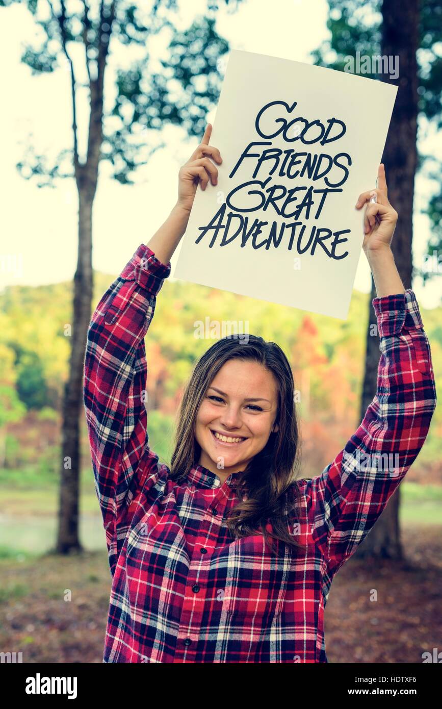 Good Friends Great Adventure Recreation Park Concept Stock Photo - Alamy