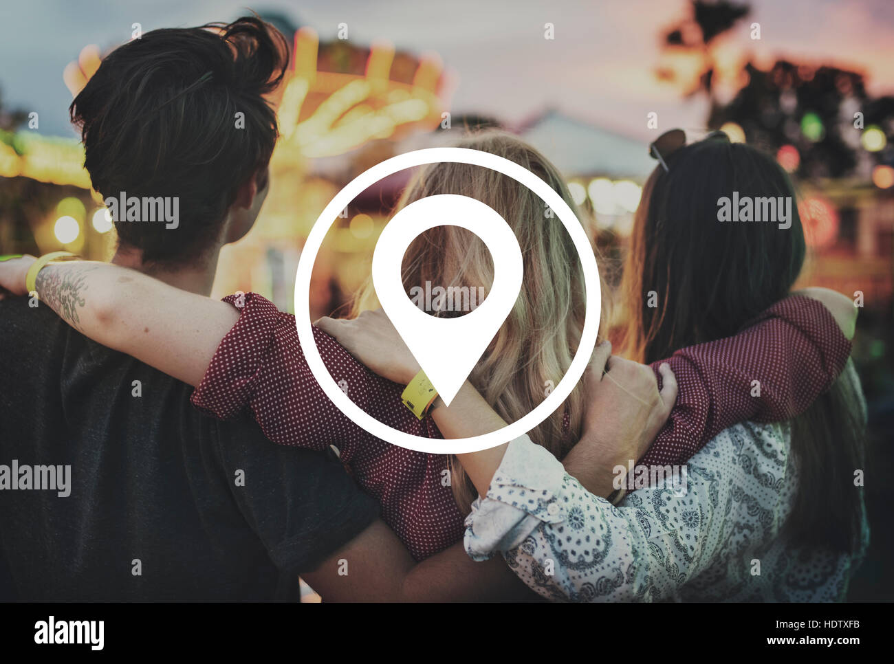 Pin DIstance Marker Navigation Positioning Concept Stock Photo - Alamy