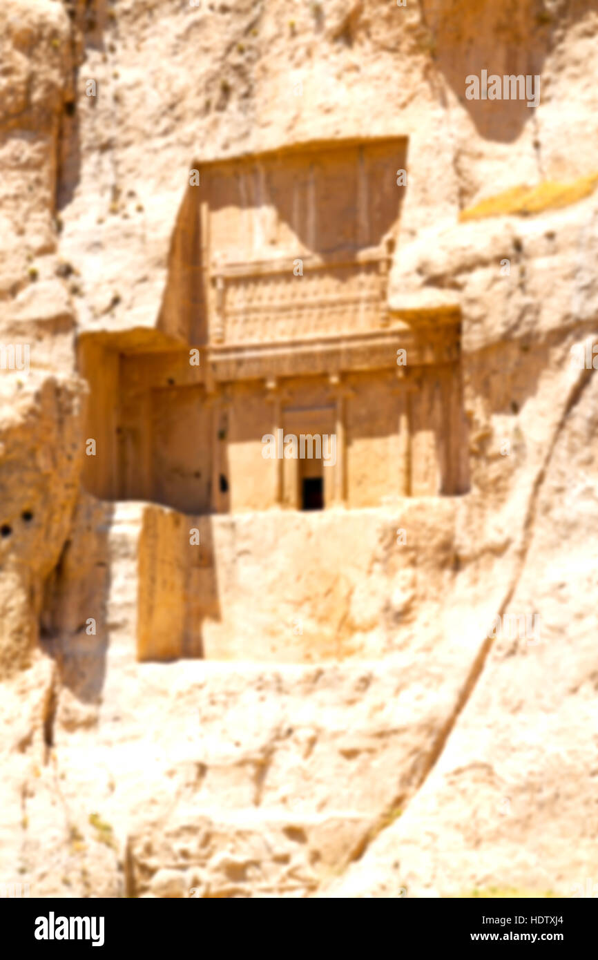 blur in iran near persepolis the old ruins historical destination ...