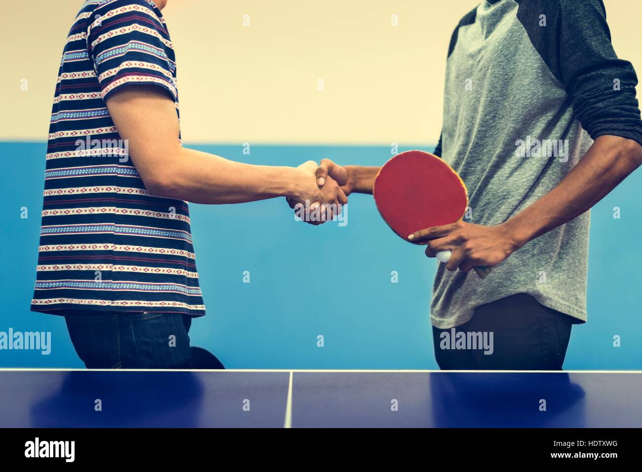Diverse friends playing tennis hi-res stock photography and images - Alamy