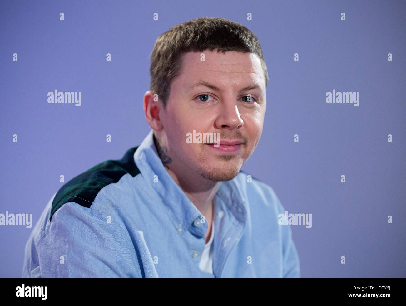 Professor Green speaking at an AOL BUILD series event at AOL's Capper ...