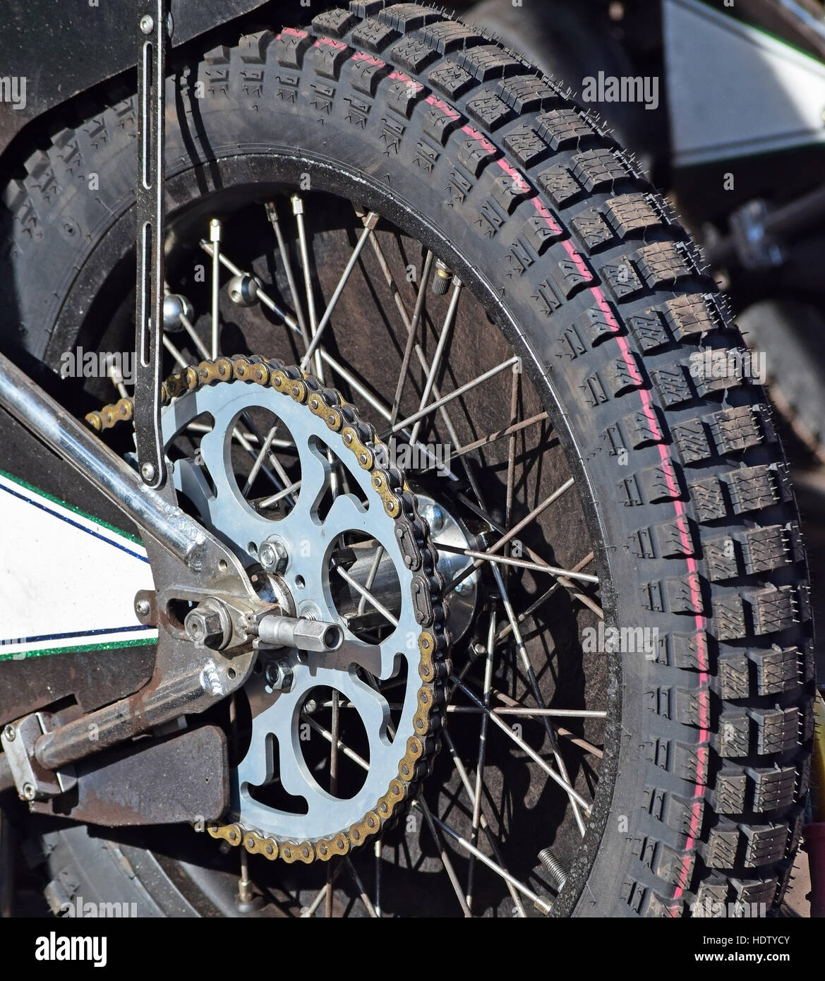 Tire of a speedway motorcycle Stock Photo - Alamy