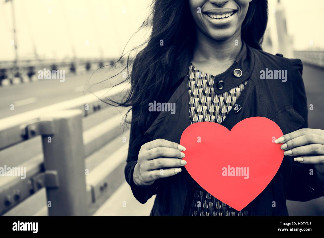 African Woman Holding Heart Shape Symbol Love Concept Stock Photo - Alamy