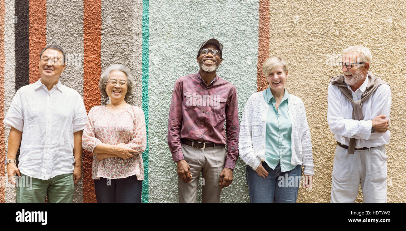 Group of Senior Retirement Friends Happiness Concept Stock Photo - Alamy