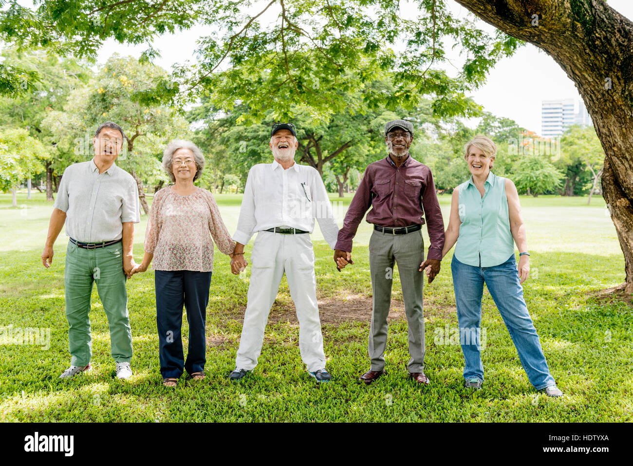 Group of Senior Retirement Friends Happiness Concept Stock Photo - Alamy