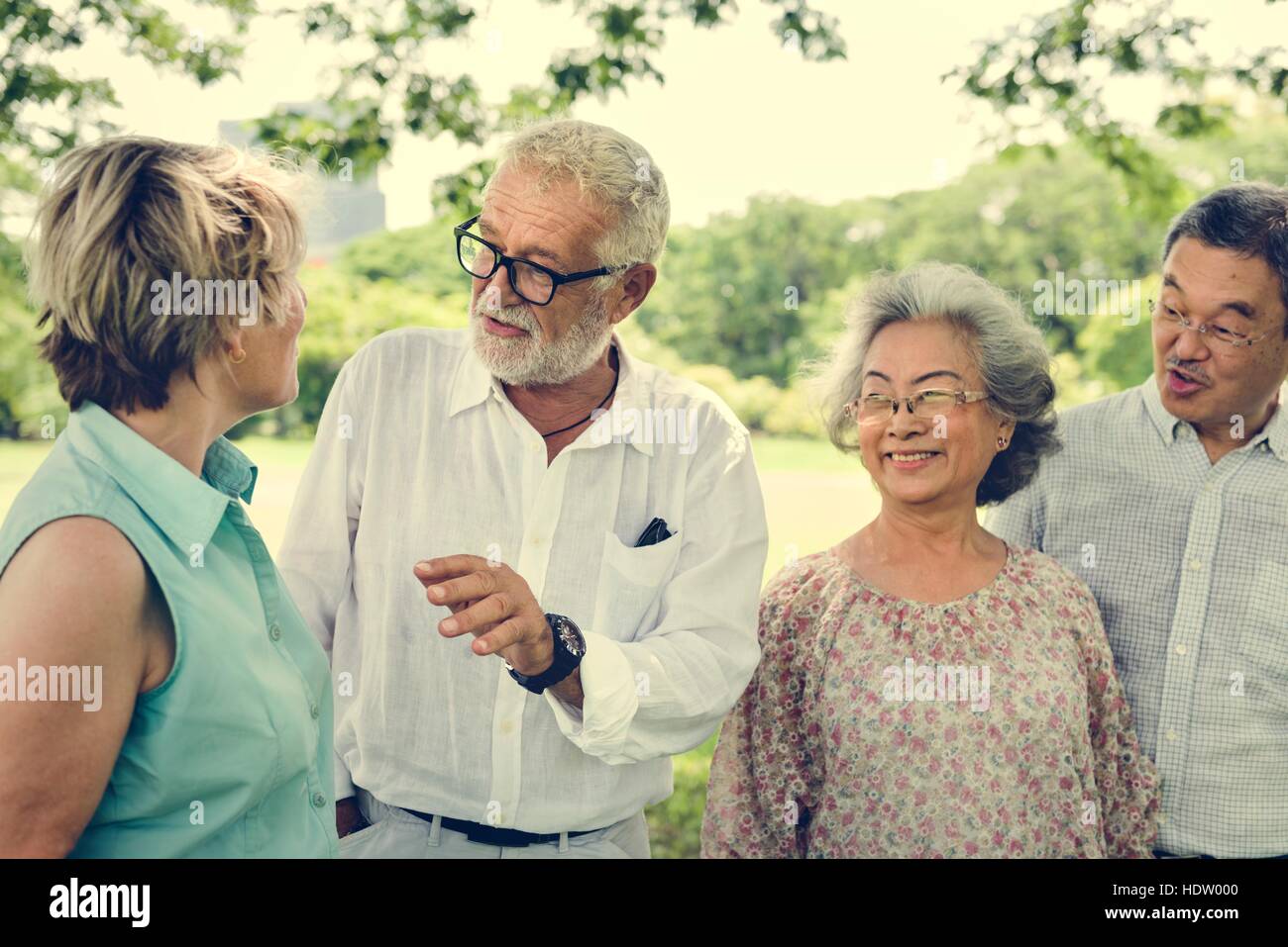 Group of Senior Retirement Friends Happiness Concept Stock Photo - Alamy