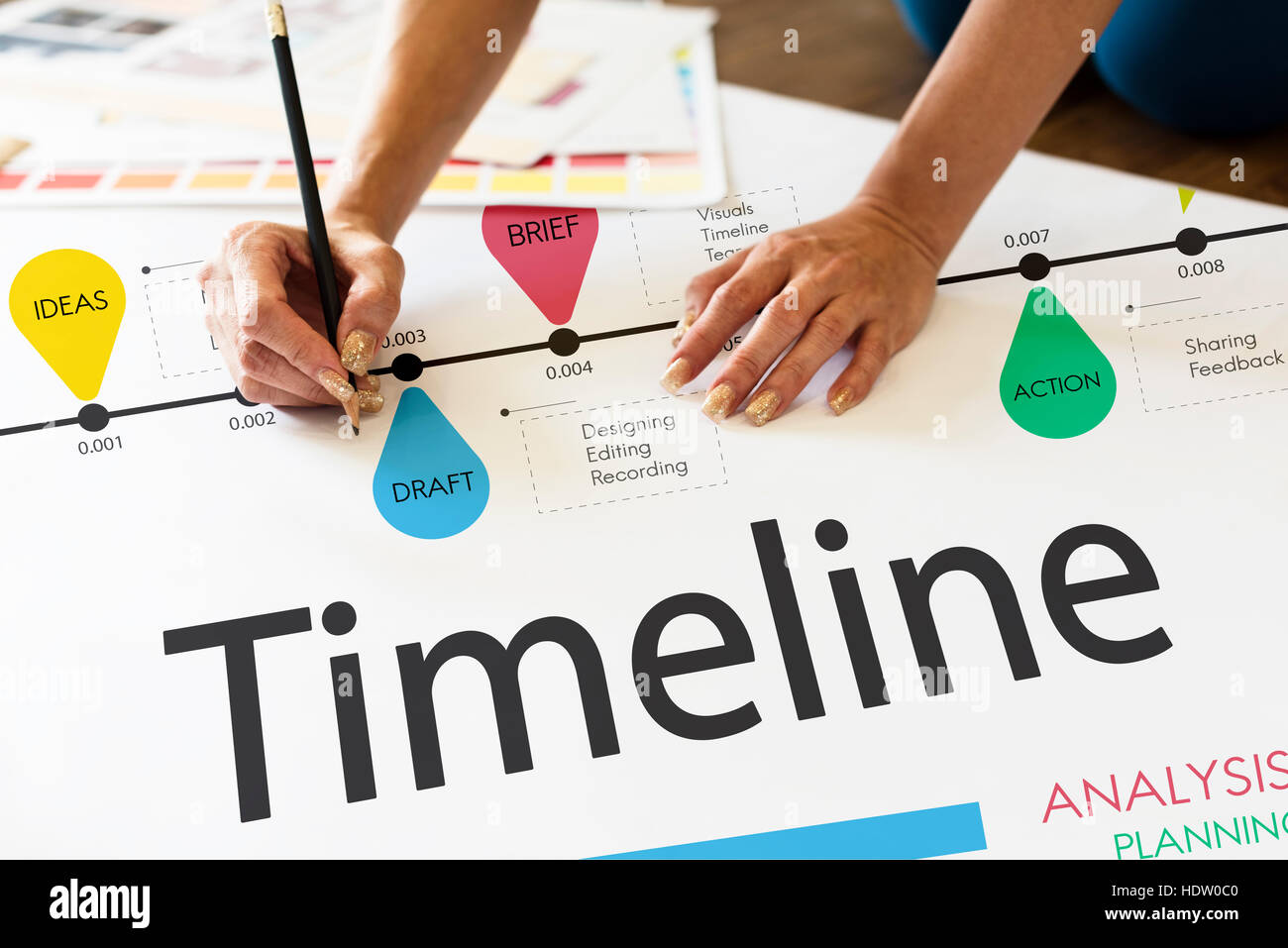 Timeline Process Progress Development Concept Stock Photo - Alamy