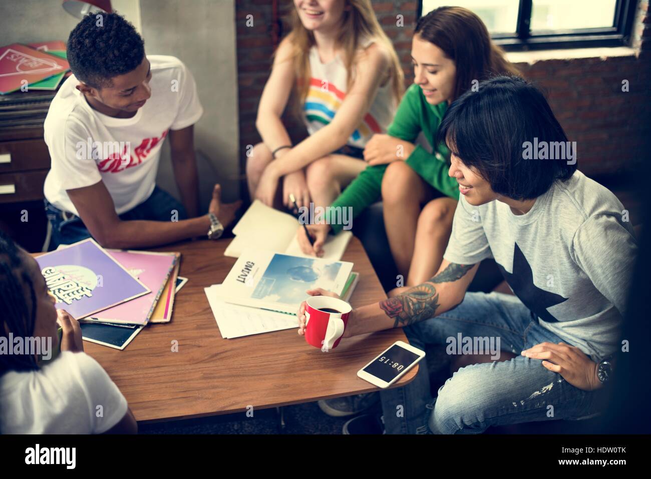 Diverse Group People Doing Project Concept Stock Photo - Alamy