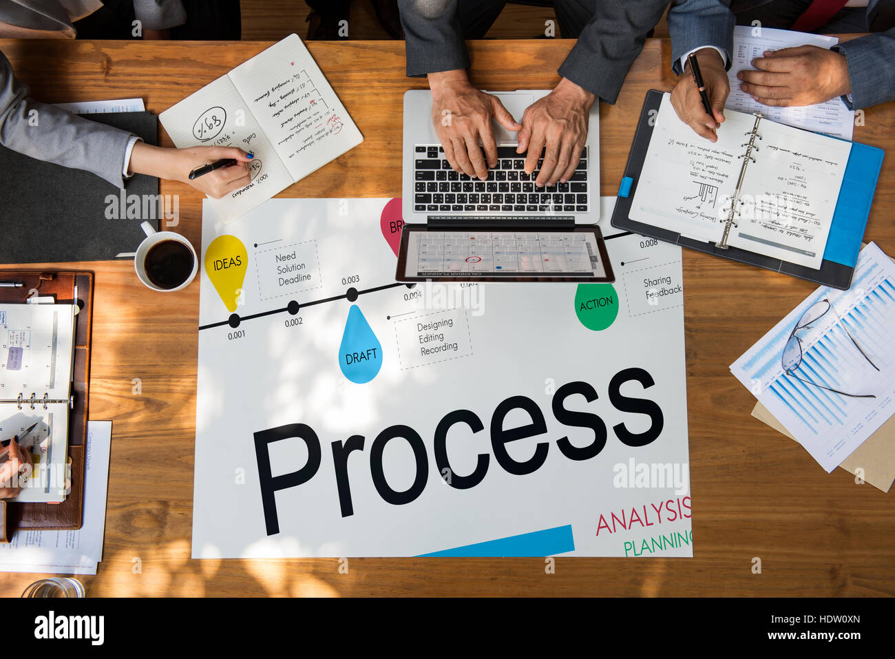 Timeline Process Progress Development Concept Stock Photo - Alamy