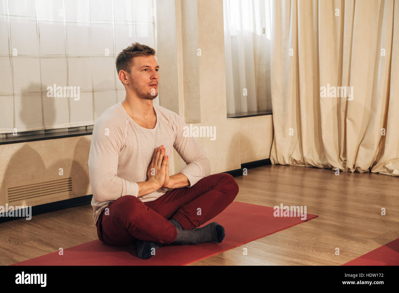 the man in the Lotus position Stock Photo - Alamy