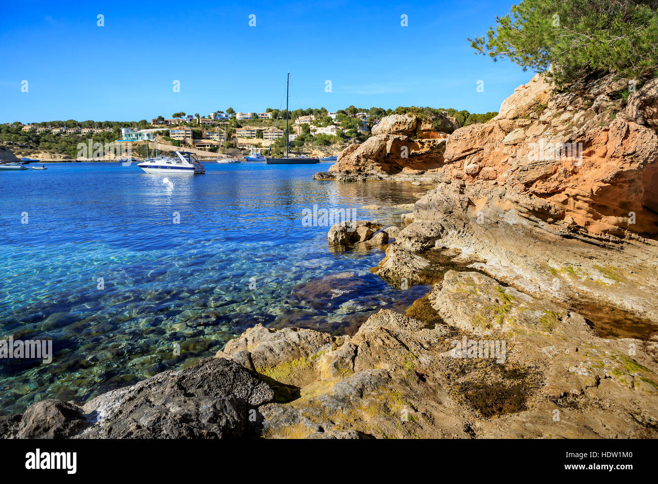 The coast of Mallorca Island, the Balearic Islands in the Mediterranean ...