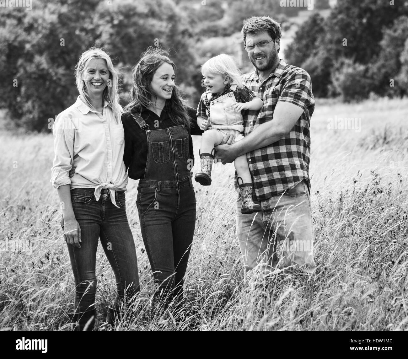 Family Generations Parenting Togetherness Field Nature Concept Stock ...