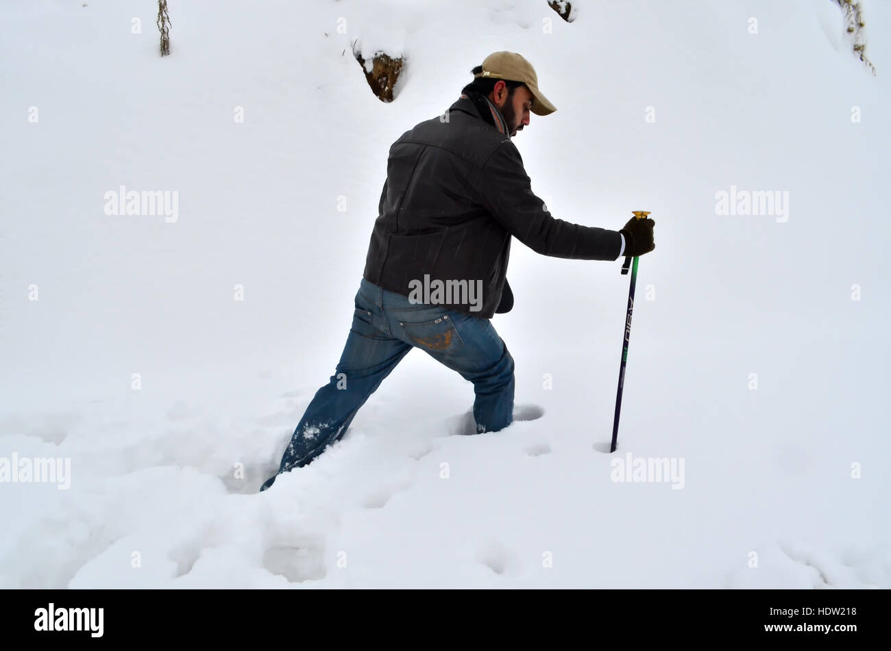 Moving through snow Stock Photo - Alamy