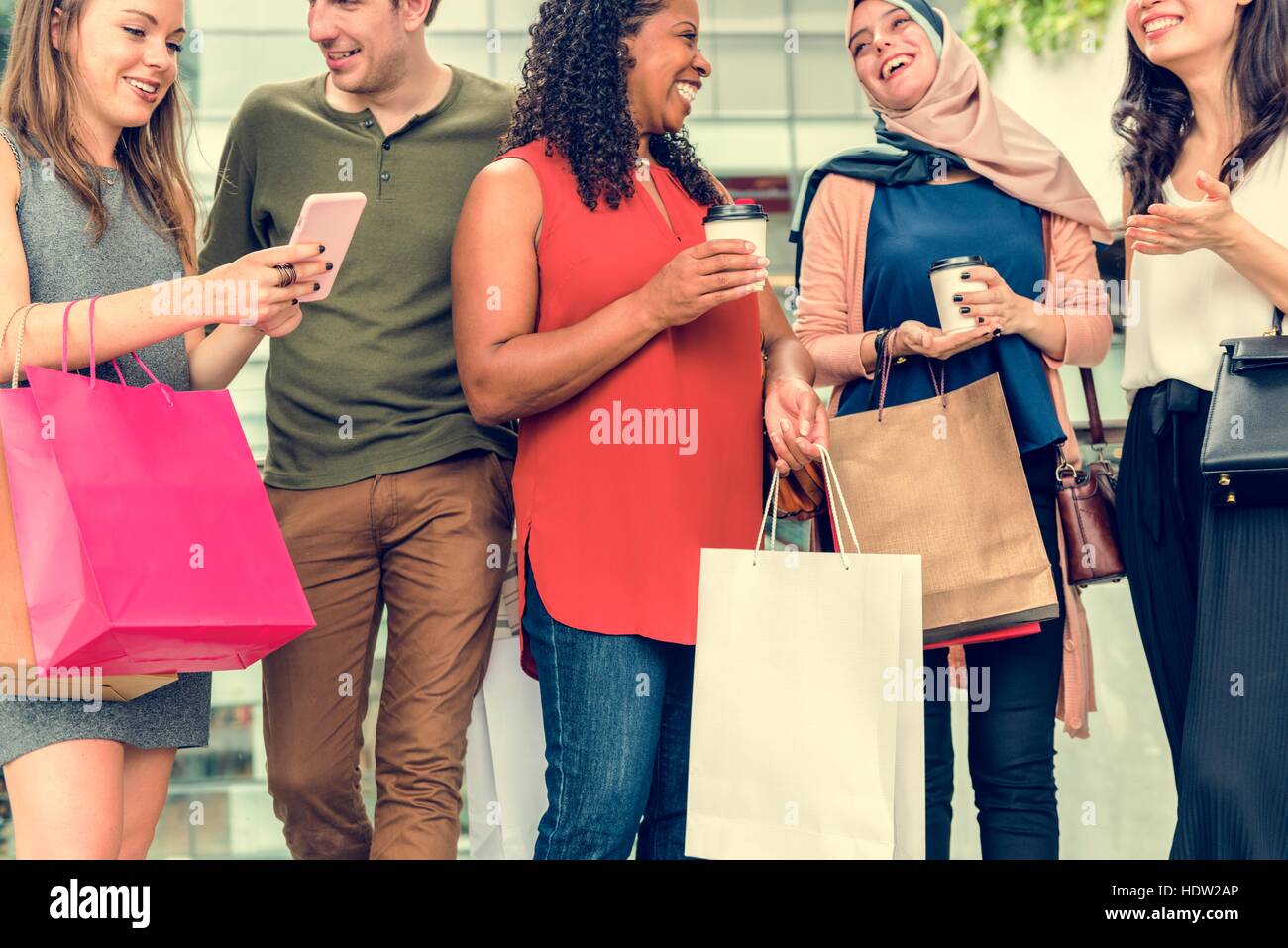 Group Of People Shopping Concept Stock Photo - Alamy