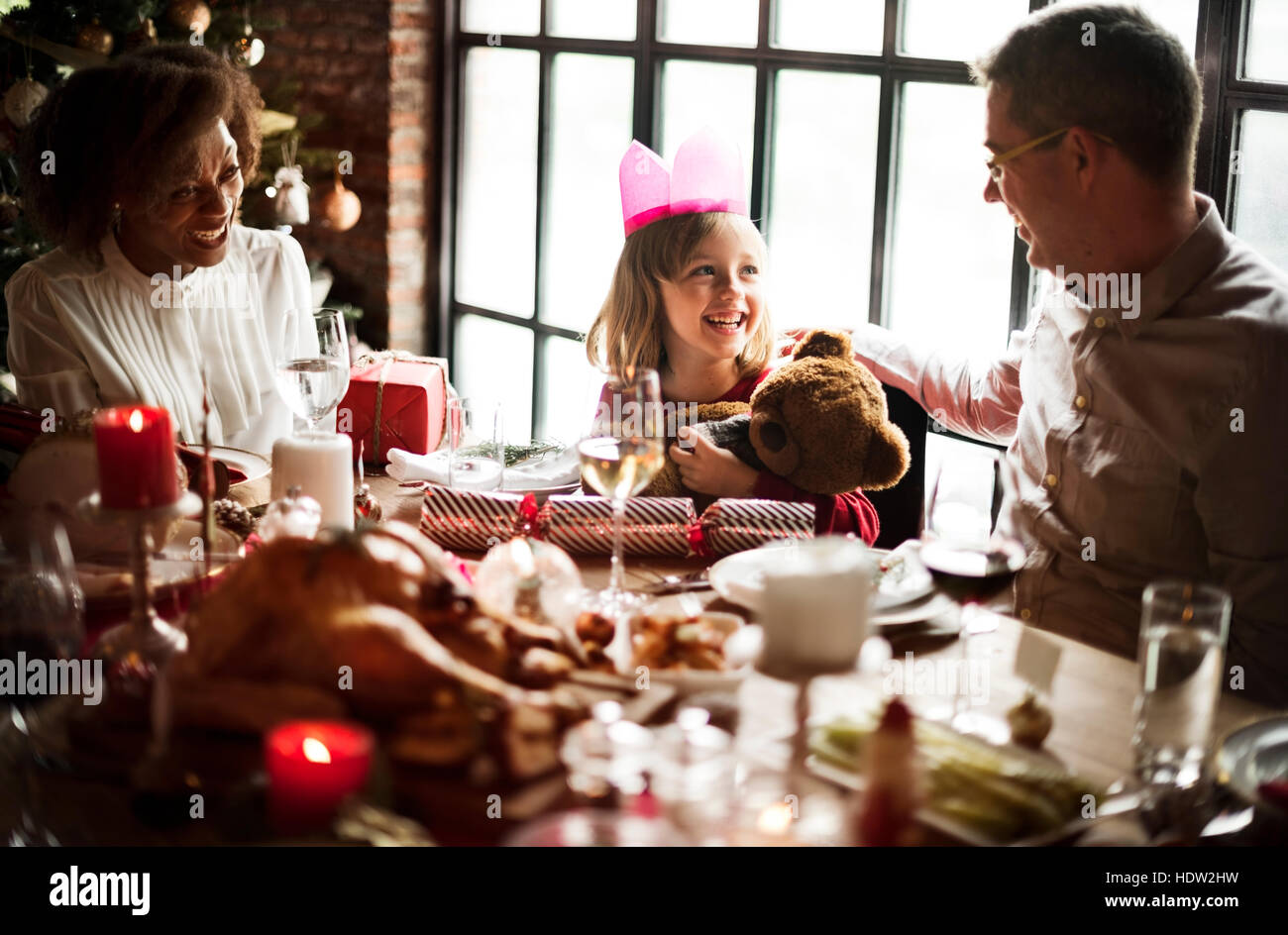 Family Together Christmas Celebration Concept Stock Photo - Alamy