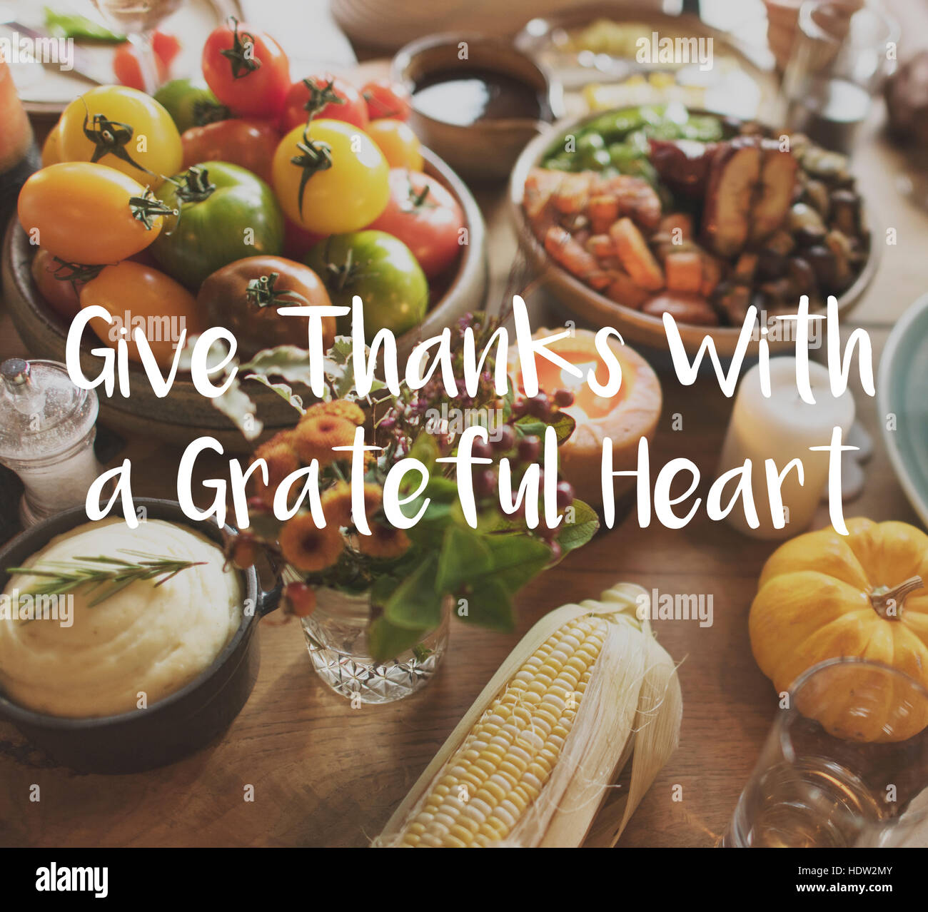 Thnaksgiving Blessing Celebrating Grateful Meal Concept Stock Photo - Alamy