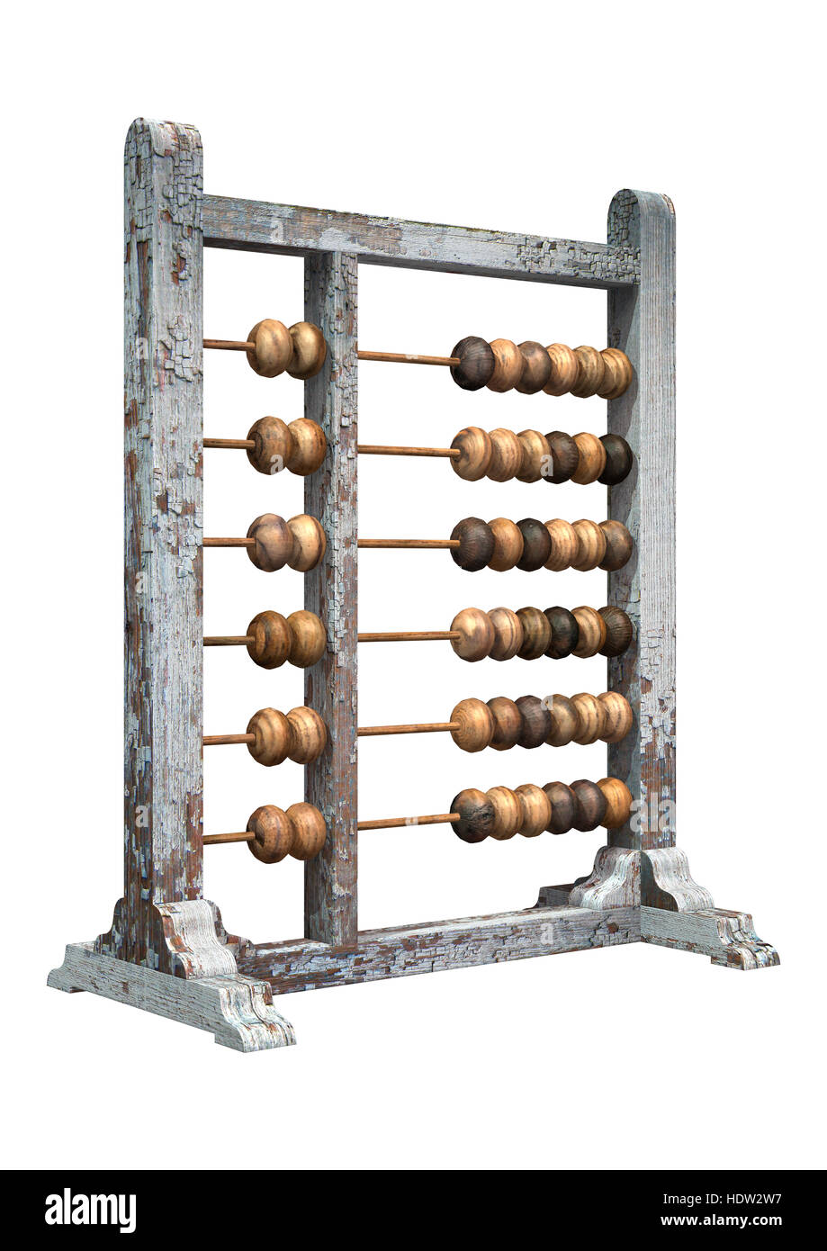 3D rendering of an old abacus isolated on white background Stock Photo ...