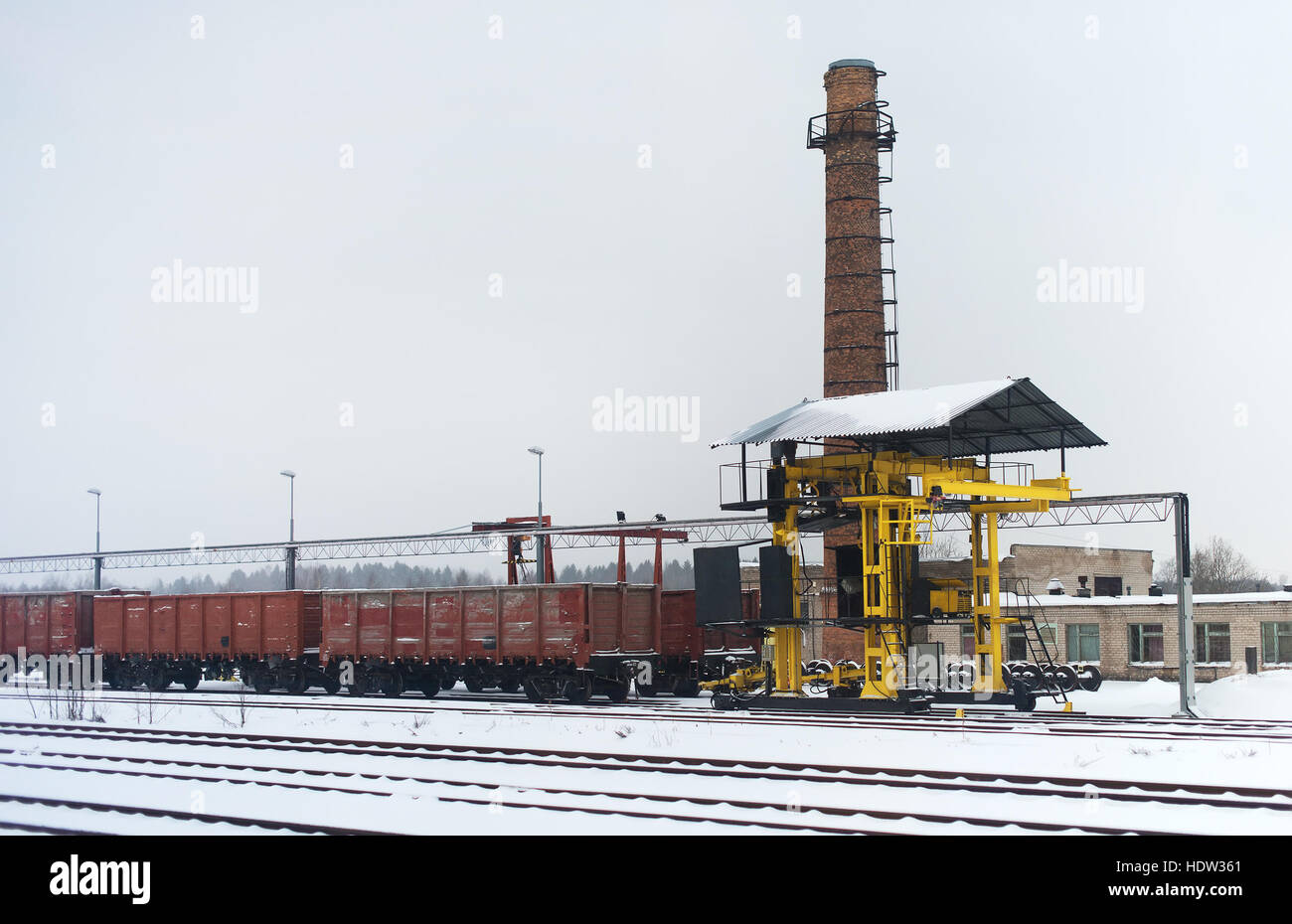 Mobile railway crane on rails Stock Photo - Alamy