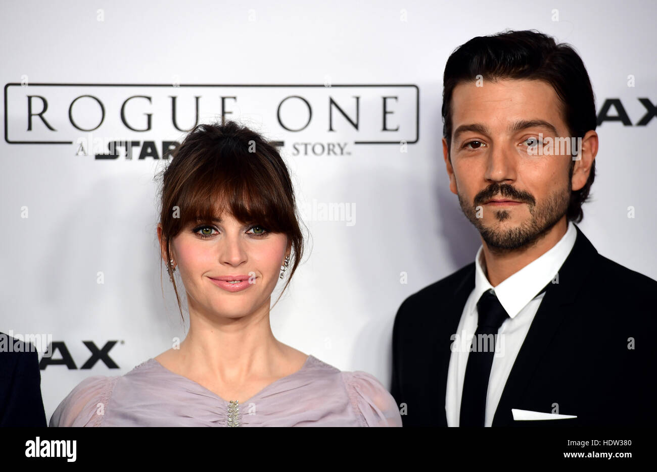 Felicity Jones and Diego Luna attending a special screening of Rogue ...