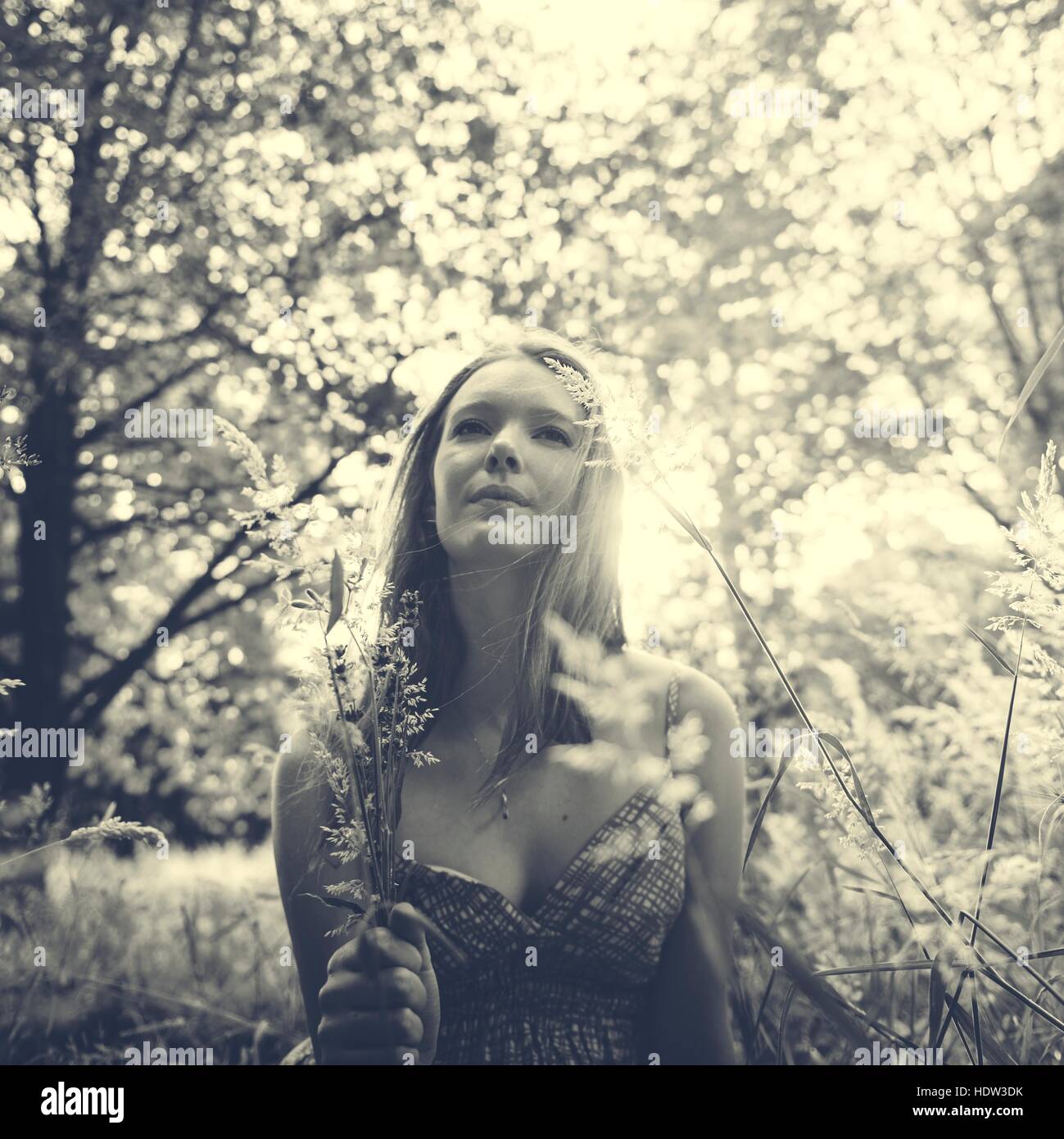 Woman Portrait Relax Nature Outdoor Pretty Concept Stock Photo - Alamy