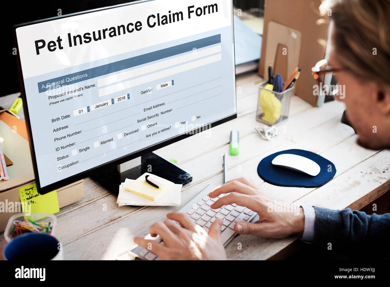 Pet Insurance Claim Form Concept Stock Photo - Alamy