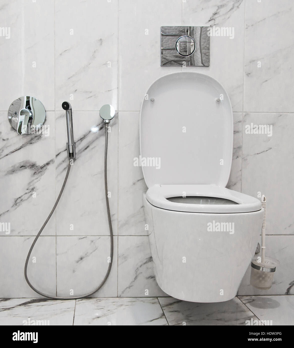 Bathroom interior. Toilet and bidet Stock Photo - Alamy