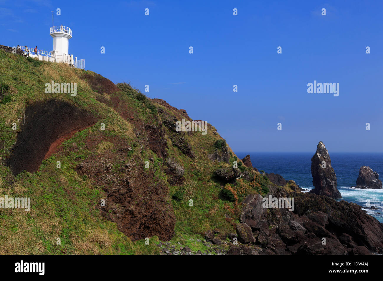 Pangdupo Lighthouse, Seopjikoji Cape, Jeju Island, South Korea, Asia ...