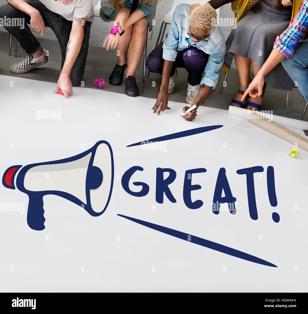 Hello Great Accost Greeting Salute Welcome Concept Stock Photo - Alamy