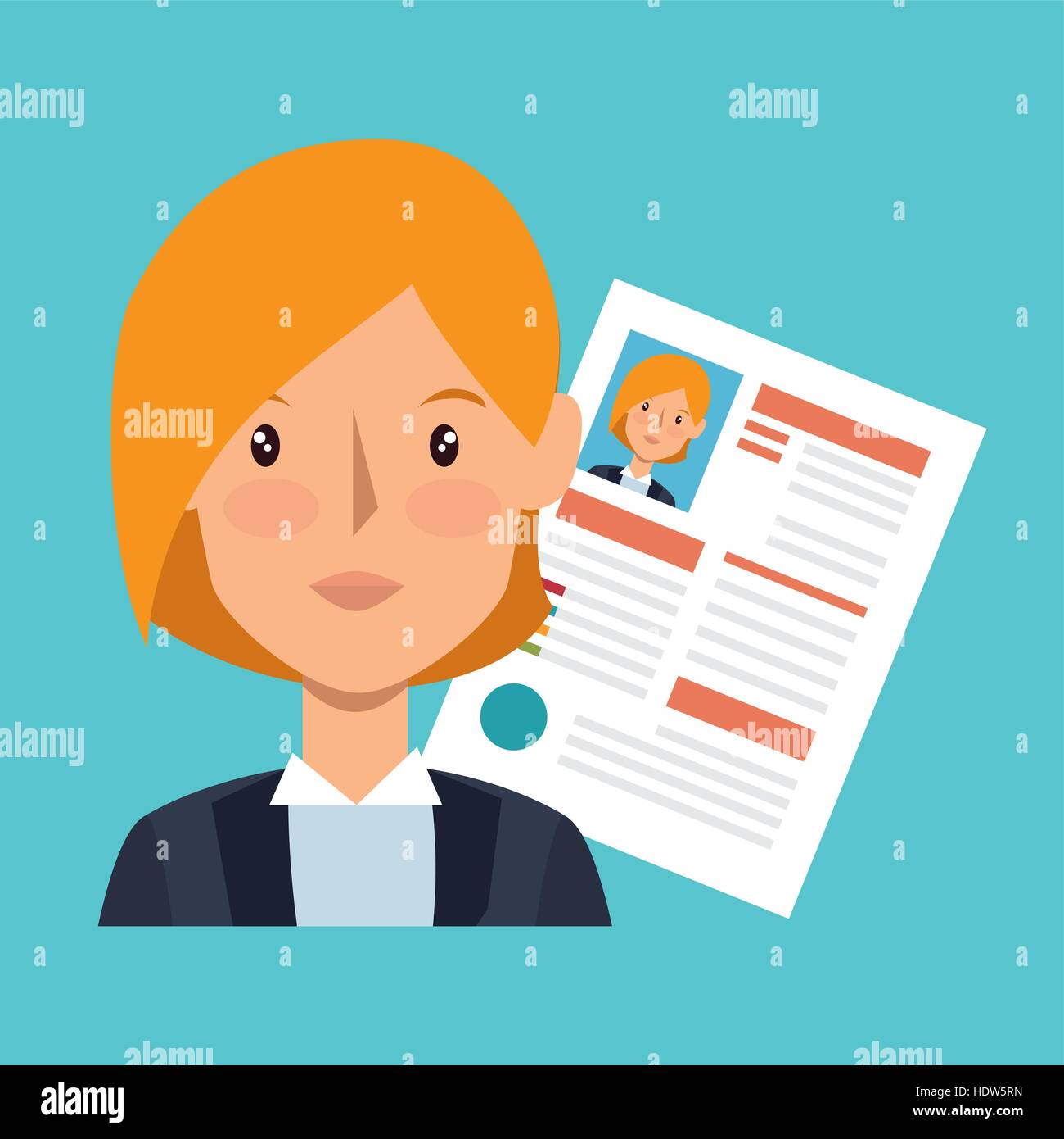 Woman Avatar Curriculum Vitae Document High Resolution Stock ...