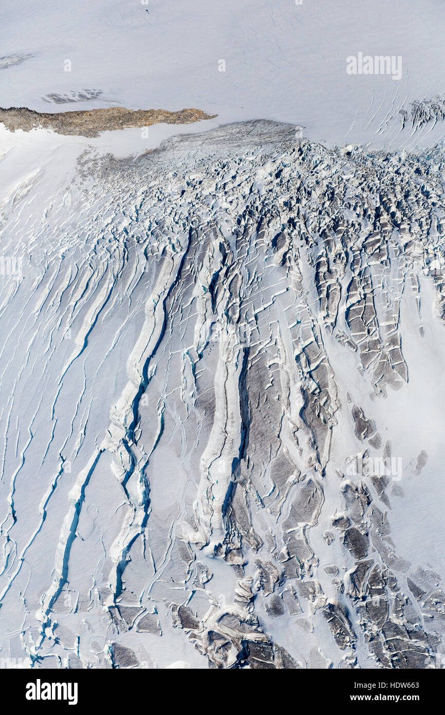 Aerial view of the Harding Icefiled, Seward, Kenai Peninsula ...