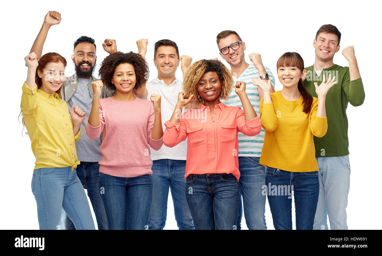 international group of happy smiling people Stock Photo - Alamy