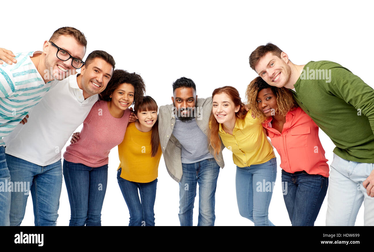 international group of happy smiling people Stock Photo - Alamy
