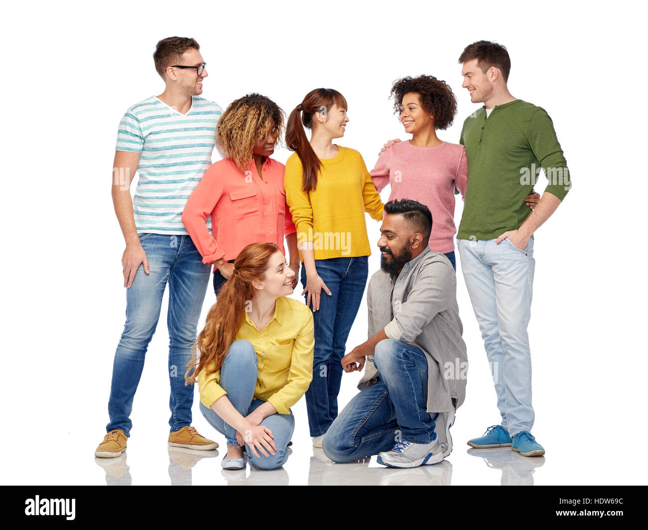 international group of happy smiling people Stock Photo - Alamy