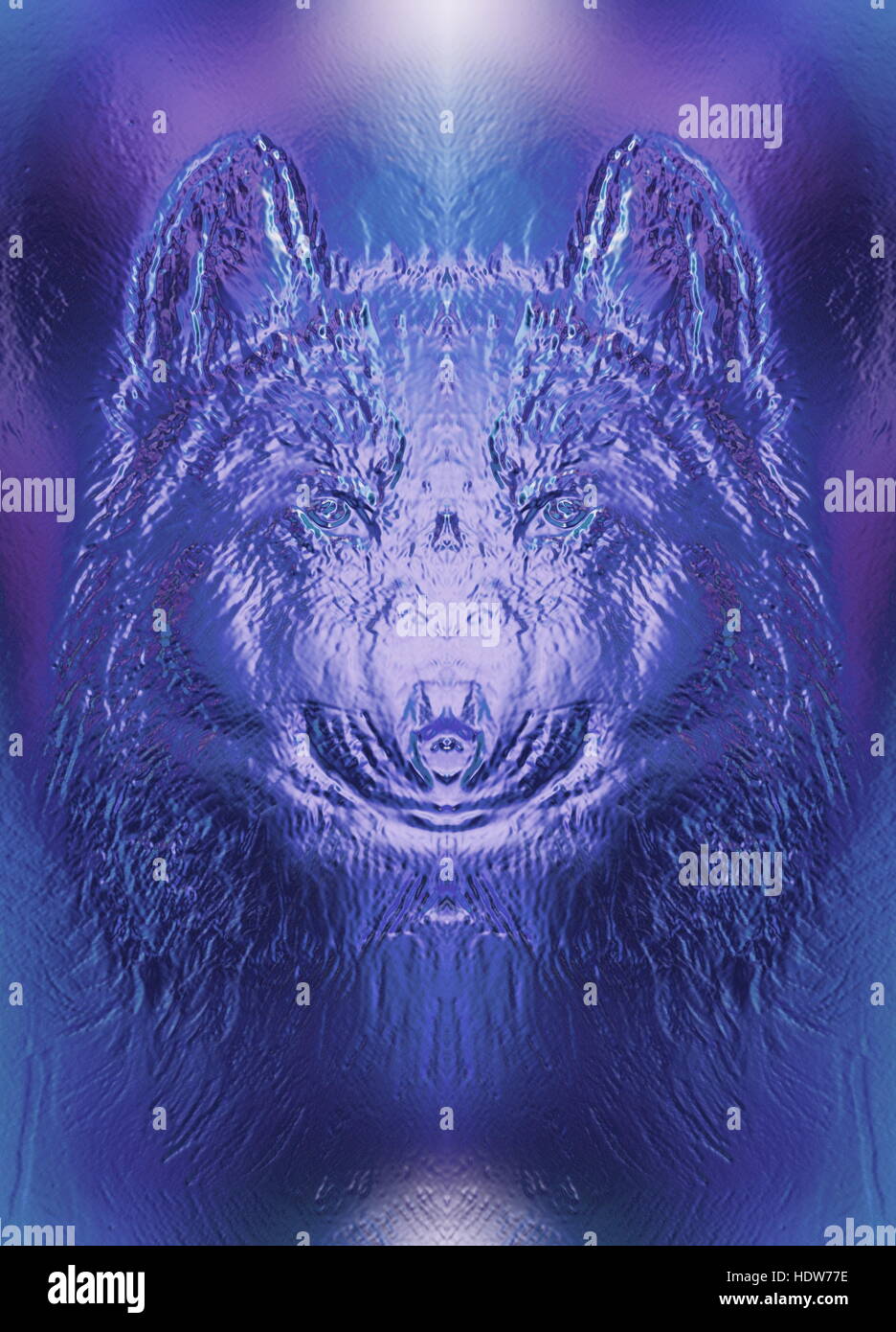 mystical smiling jackal appearence, computer metal effect graphic ...