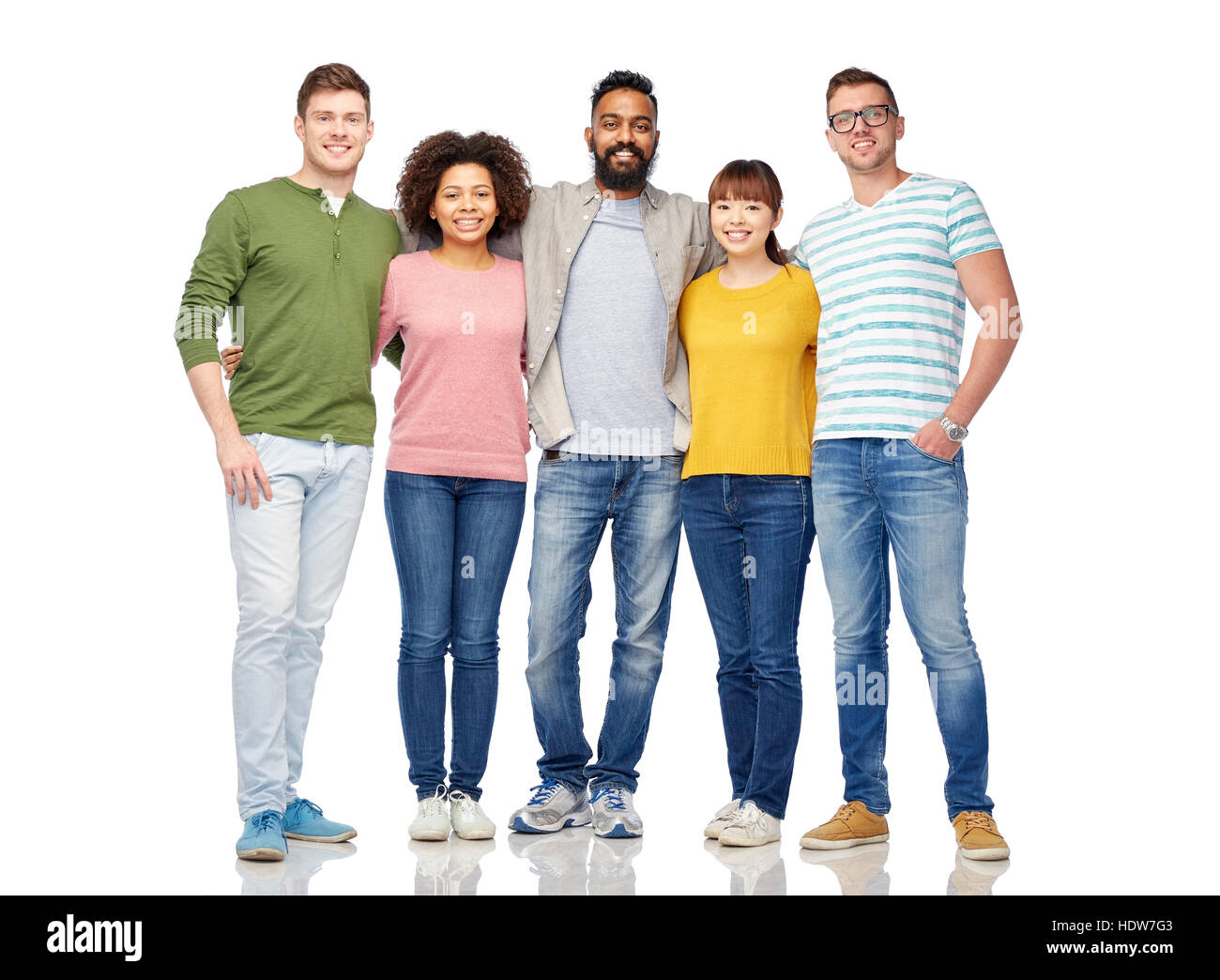 international group of happy smiling people Stock Photo - Alamy