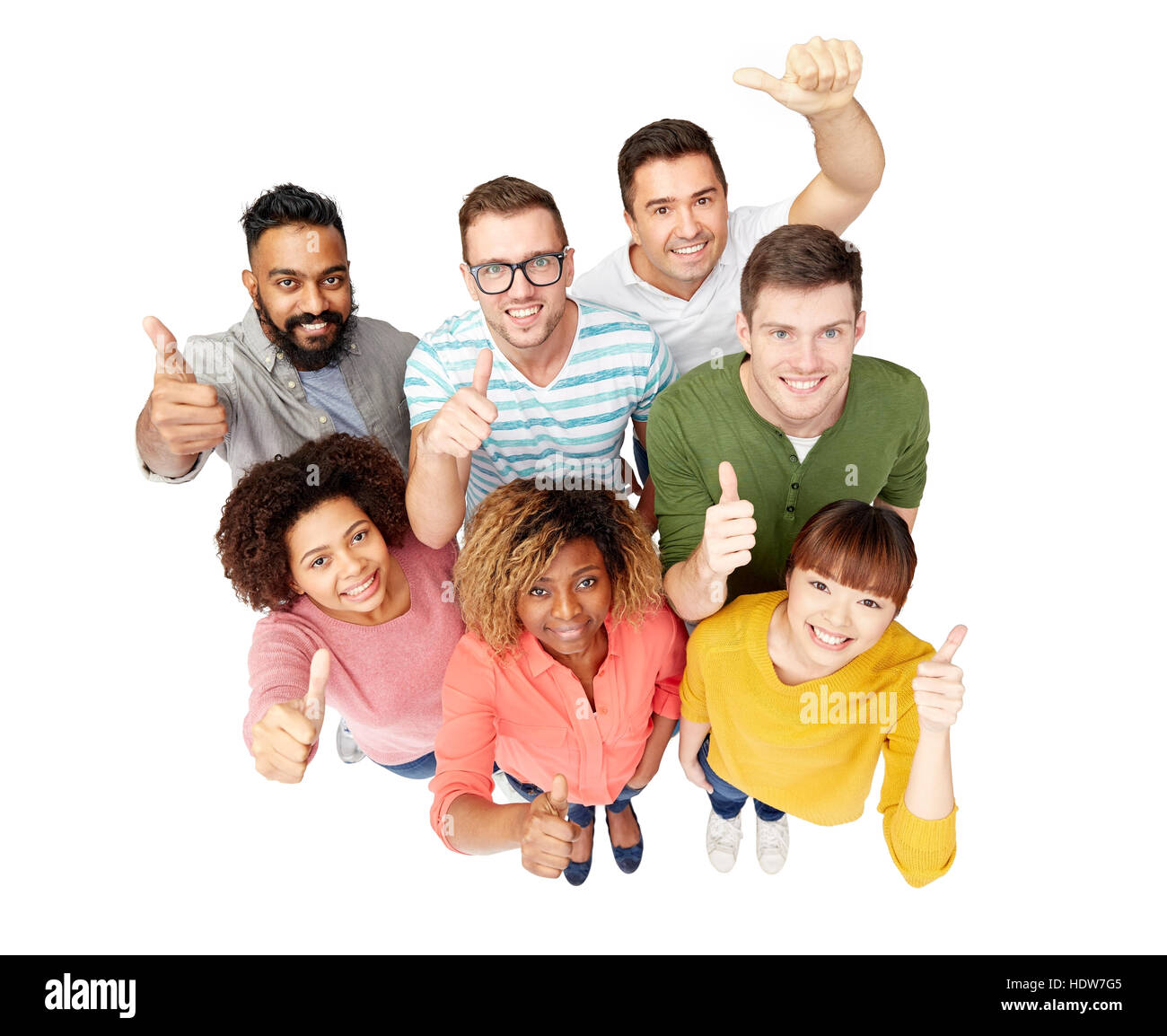 international group of people showing thumbs up Stock Photo - Alamy