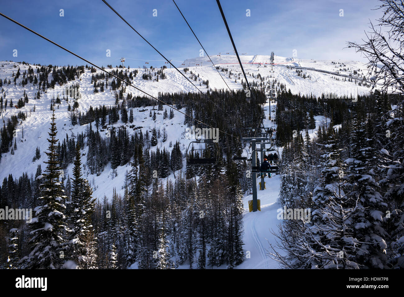 Chair lift at Sunshine Village ski resort, Banff National Park; Banff ...