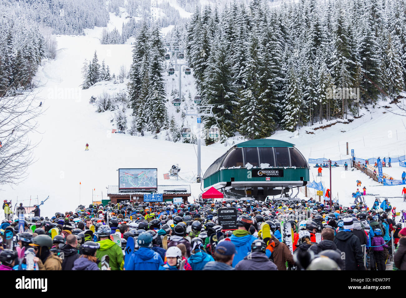 A Record Crowd Of Waiting Ski And Snowboard Visitors At The Creekside ...