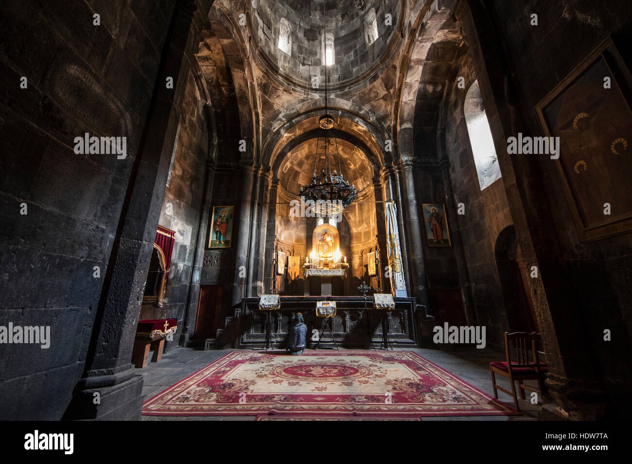Main altar of the Church of the Holy Mother of God at Geghard Monastery ...