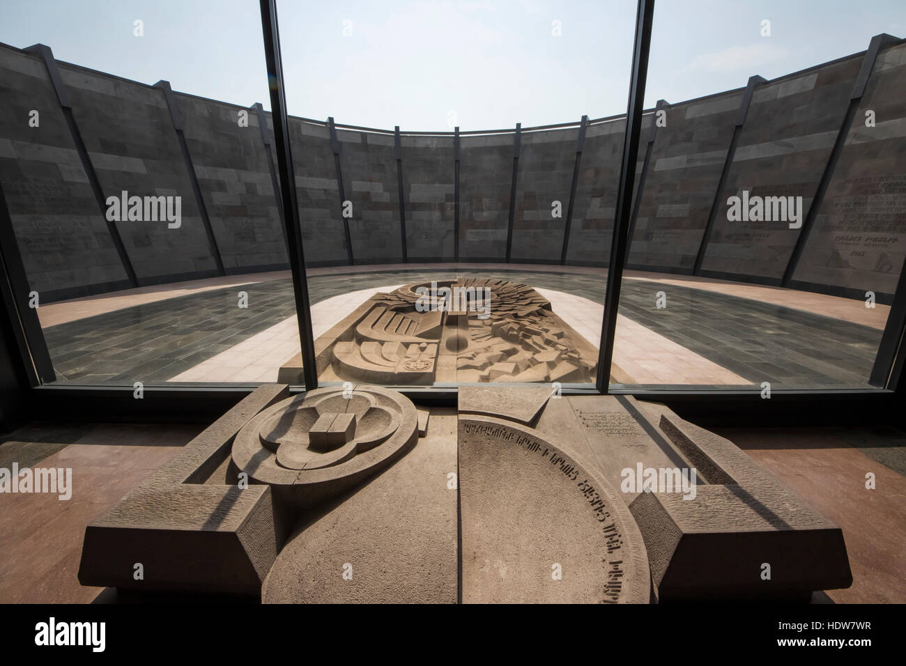 Memorial stone sculpture in the Armenian Genocide Museum-Institute at ...